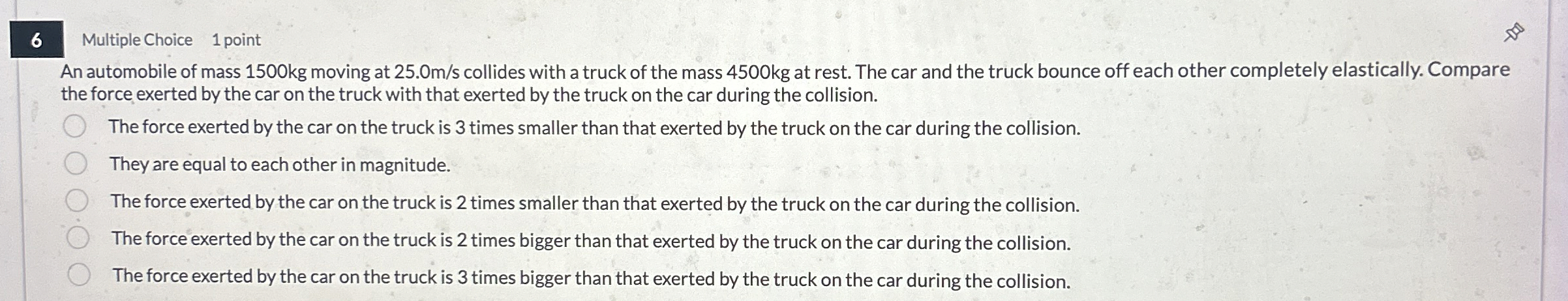 Solved 6Multiple Choice1 ﻿pointAn automobile of mass 1500 | Chegg.com