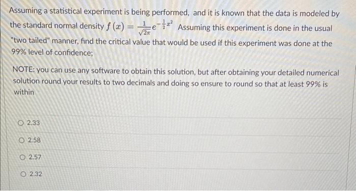 Solved Assuming a statistical experiment is being performed, | Chegg.com