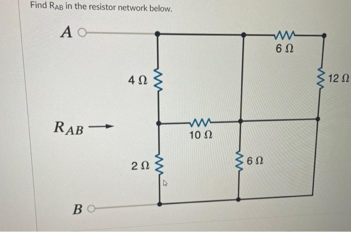 Solved Find RAB in the resistor network below. | Chegg.com