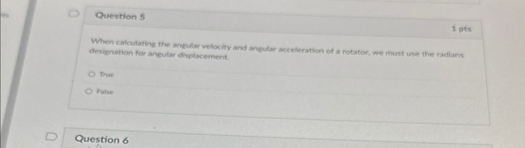 Solved Question 5When calculating the angular velocity and | Chegg.com