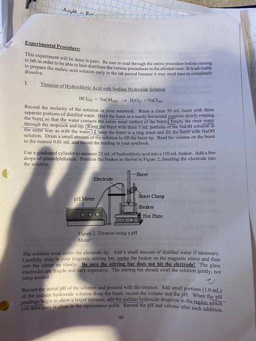 Solved TITRATIONS USING A pH METER This investigation | Chegg.com