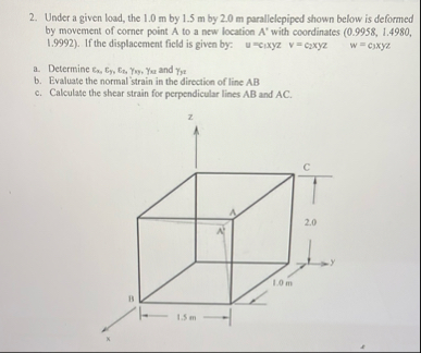 Please explain parts b and c!Under a given load, the | Chegg.com