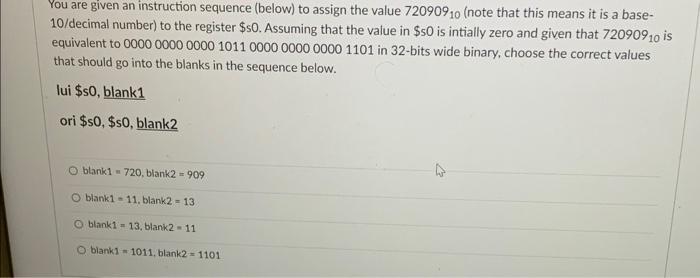 Solved You are given an instruction sequence (below) to | Chegg.com
