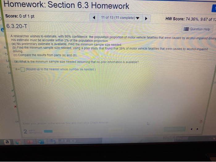 Solved Homework Section 6 3 Homework Score 0 Of 1 Pt 11 Of
