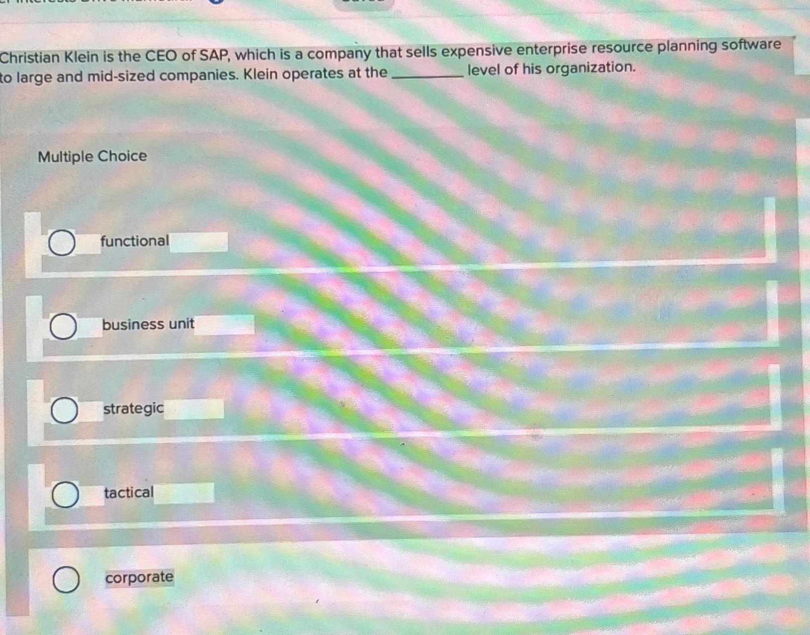 Solved Christian Klein is the CEO of SAP, which is a company | Chegg.com