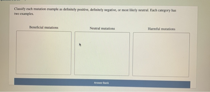 Solved Classify each mutation example as definitely | Chegg.com