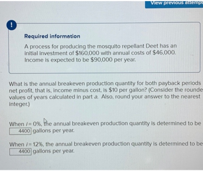Solved View previous attempt ! Required information A | Chegg.com