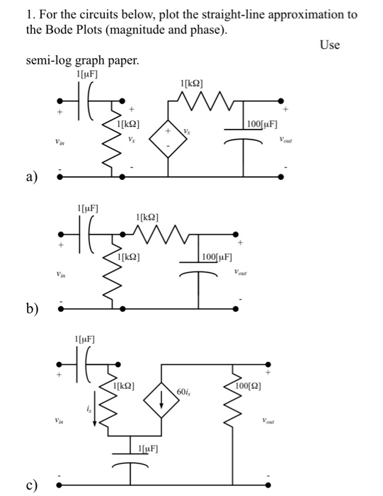 Solved 1. For the circuits below, plot the straight-line | Chegg.com