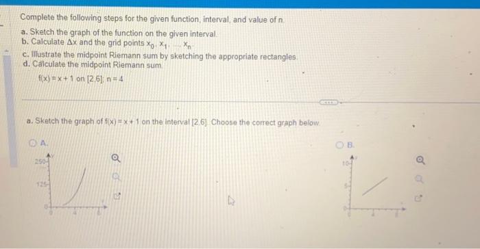 Solved Complete the following steps for the given function, | Chegg.com