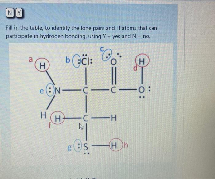 Solved NY Fill in the table, to identify the lone pairs and | Chegg.com