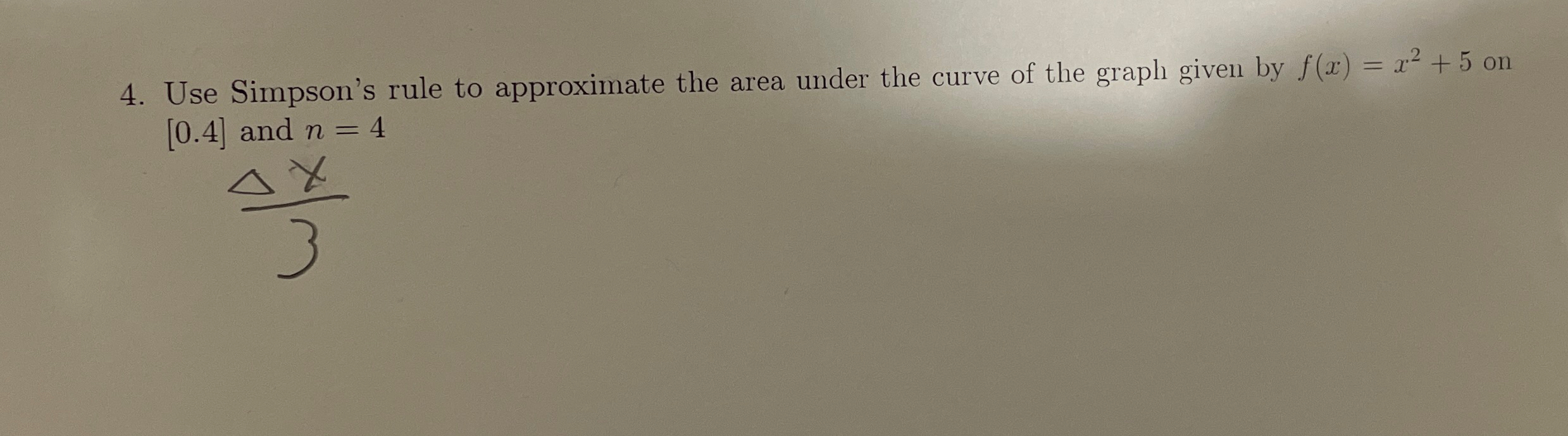 Solved Use Simpson's rule to approximate the area under the | Chegg.com