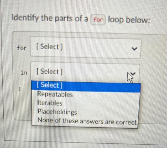 Solved Identify the parts of a loop below: Identify the | Chegg.com