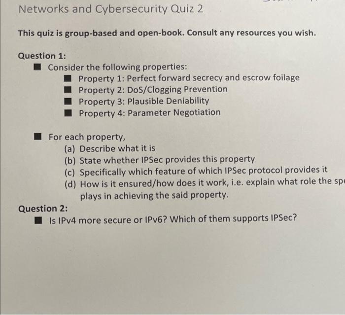 Solved Networks and Cybersecurity Quiz 2 This quiz is | Chegg.com