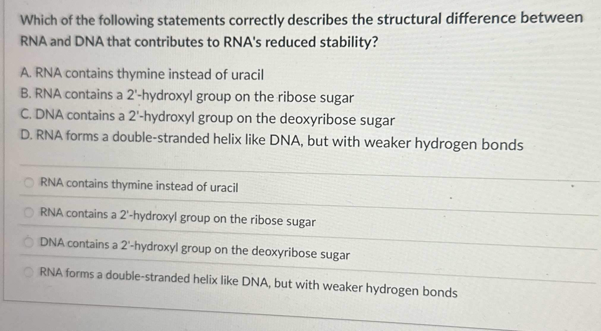 Solved Which of the following statements correctly describes | Chegg.com
