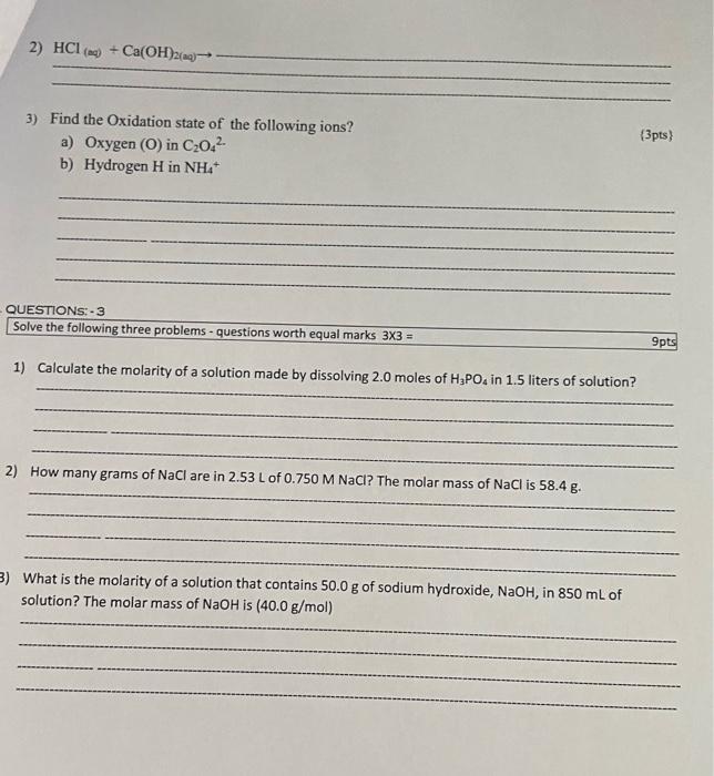 Solved Write balance equation and net ionic equations for | Chegg.com