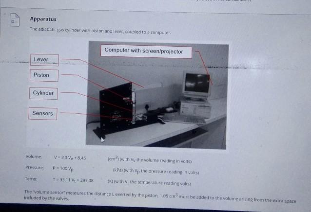 Apparatus The adiabatic gas cylinder with piston and | Chegg.com