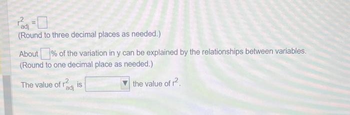 Solved The calculation of the coefficient of determination | Chegg.com