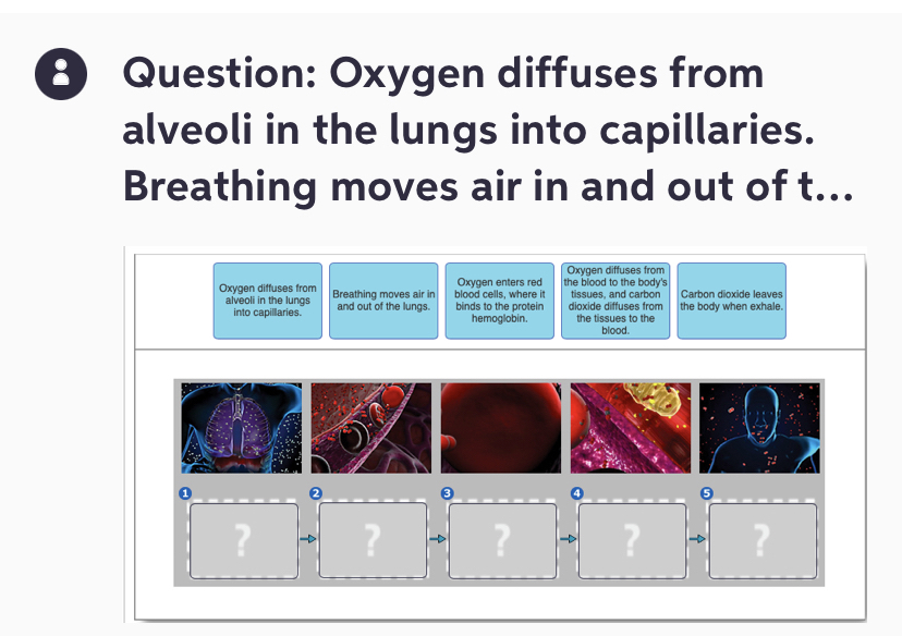 Solved 8 ﻿Question: Oxygen diffuses from alveoli in the | Chegg.com