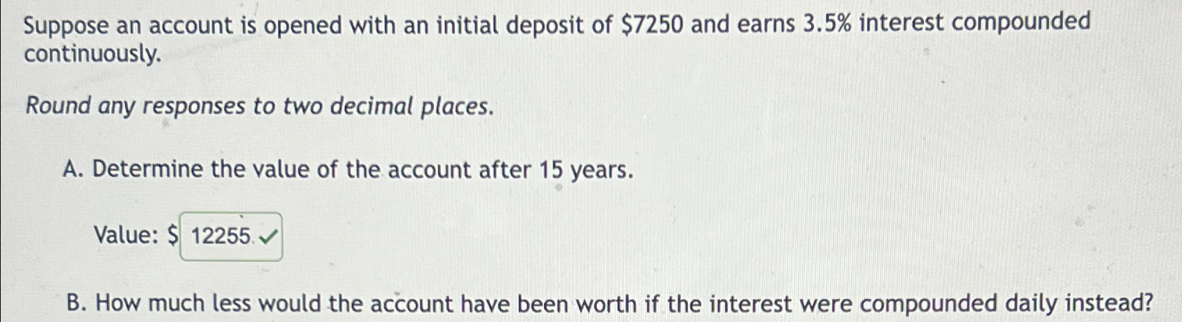 Solved Suppose an account is opened with an initial deposit | Chegg.com