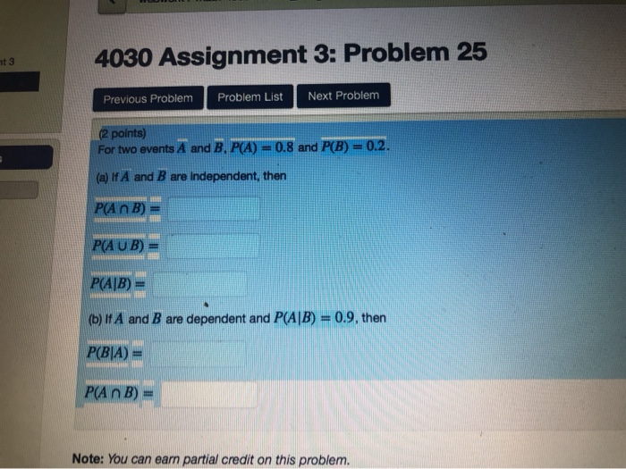 Solved nt 3 4030 Assignment 3: Problem 25 Previous Problem | Chegg.com