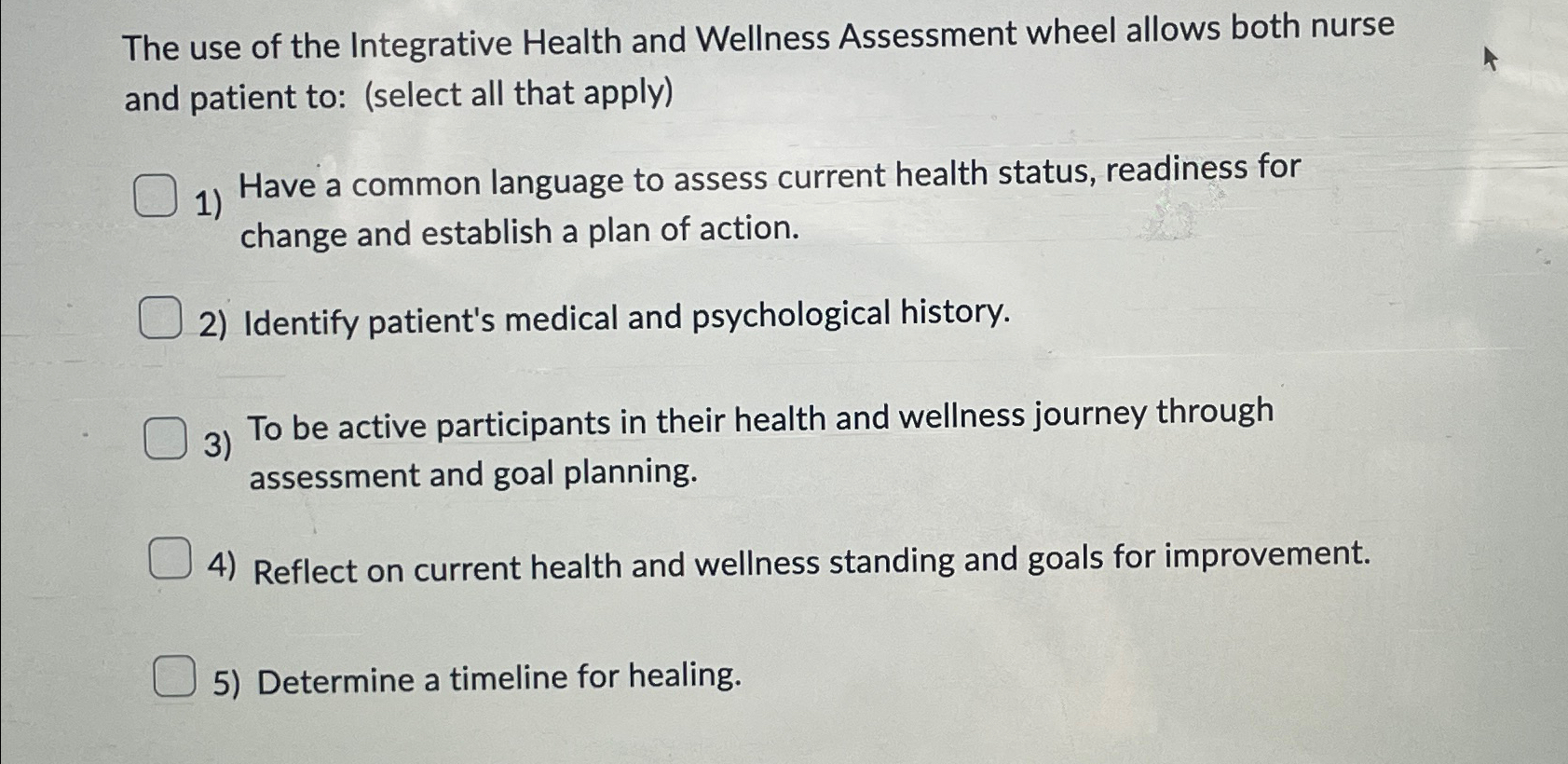 Solved The use of the Integrative Health and Wellness | Chegg.com