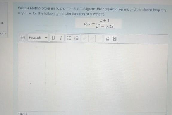 Solved Write A Matlab Program To Plot The Bode Diagram The 0758