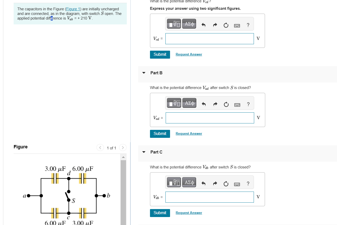 Solved The capacitors in the Figure (Figure 1) ﻿are | Chegg.com