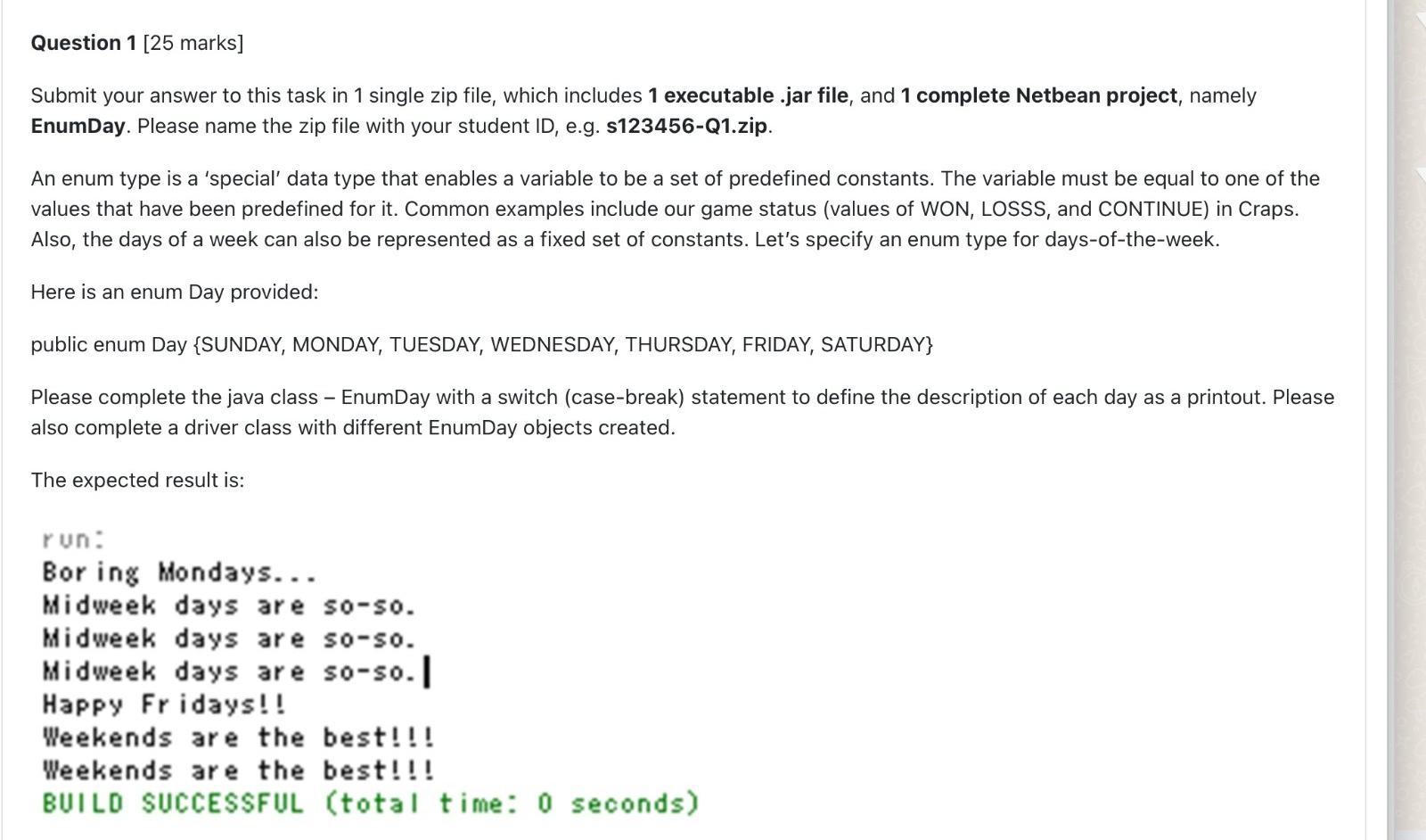 Solved Question 1 [25 marks] Submit your answer to this task | Chegg.com