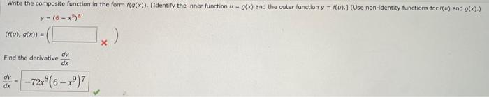 Solved Write the composite function in the form f(g(x)). | Chegg.com