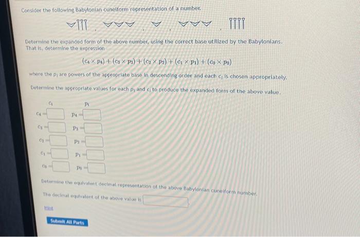 Solved Consider the following Babylonian cunelform | Chegg.com