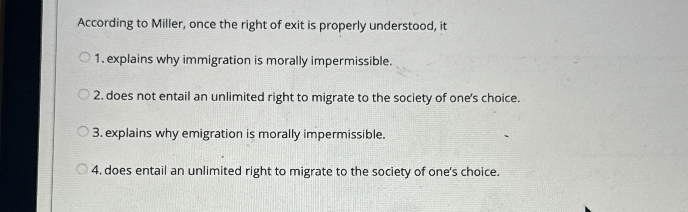 High Quality SOLUTION According to Miller, once the right of exit is ...