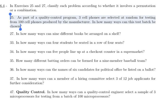 Solved In Exercises 25 and 27, classify each problem | Chegg.com