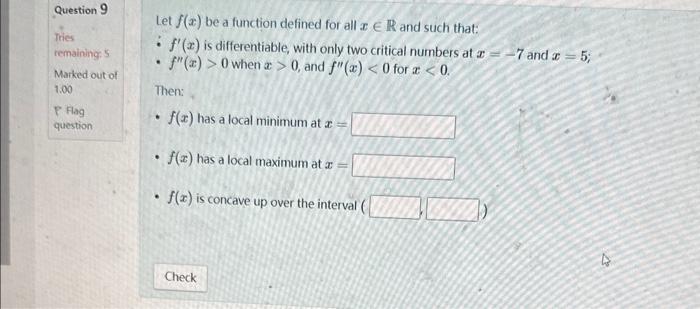 Solved Let F X Be A Function Defined For All X∈r And Such