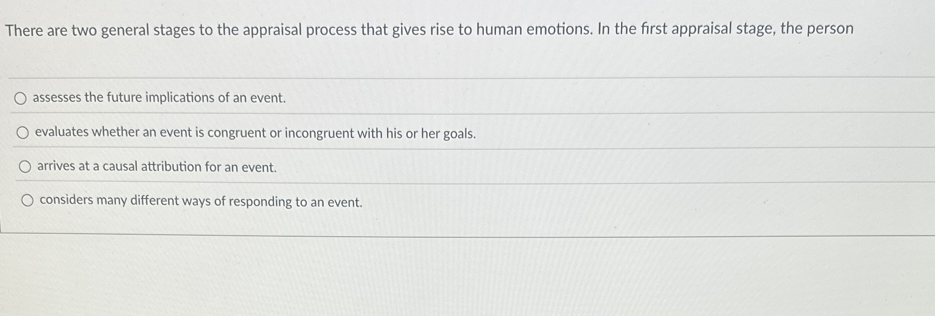 Solved There are two general stages to the appraisal process | Chegg.com