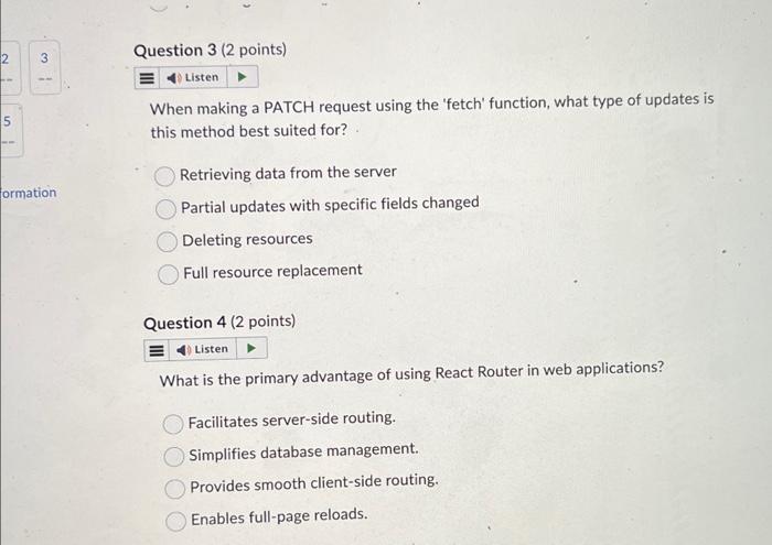 Solved What is the primary role of the 'fetch' function in | Chegg.com