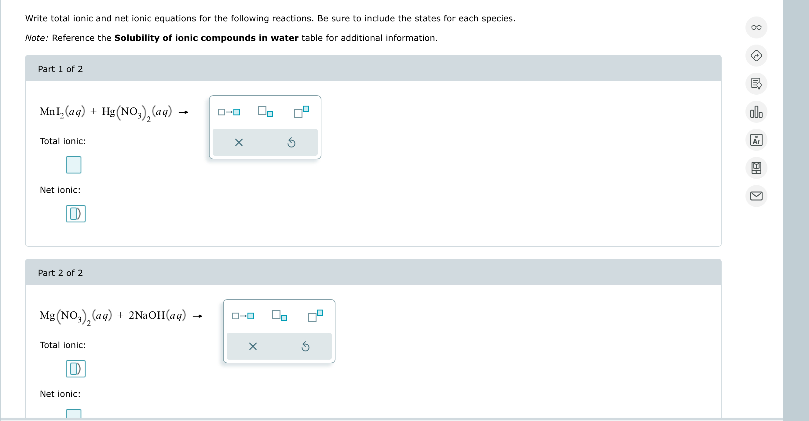 Solved Write total ionic and net ionic equations for the | Chegg.com
