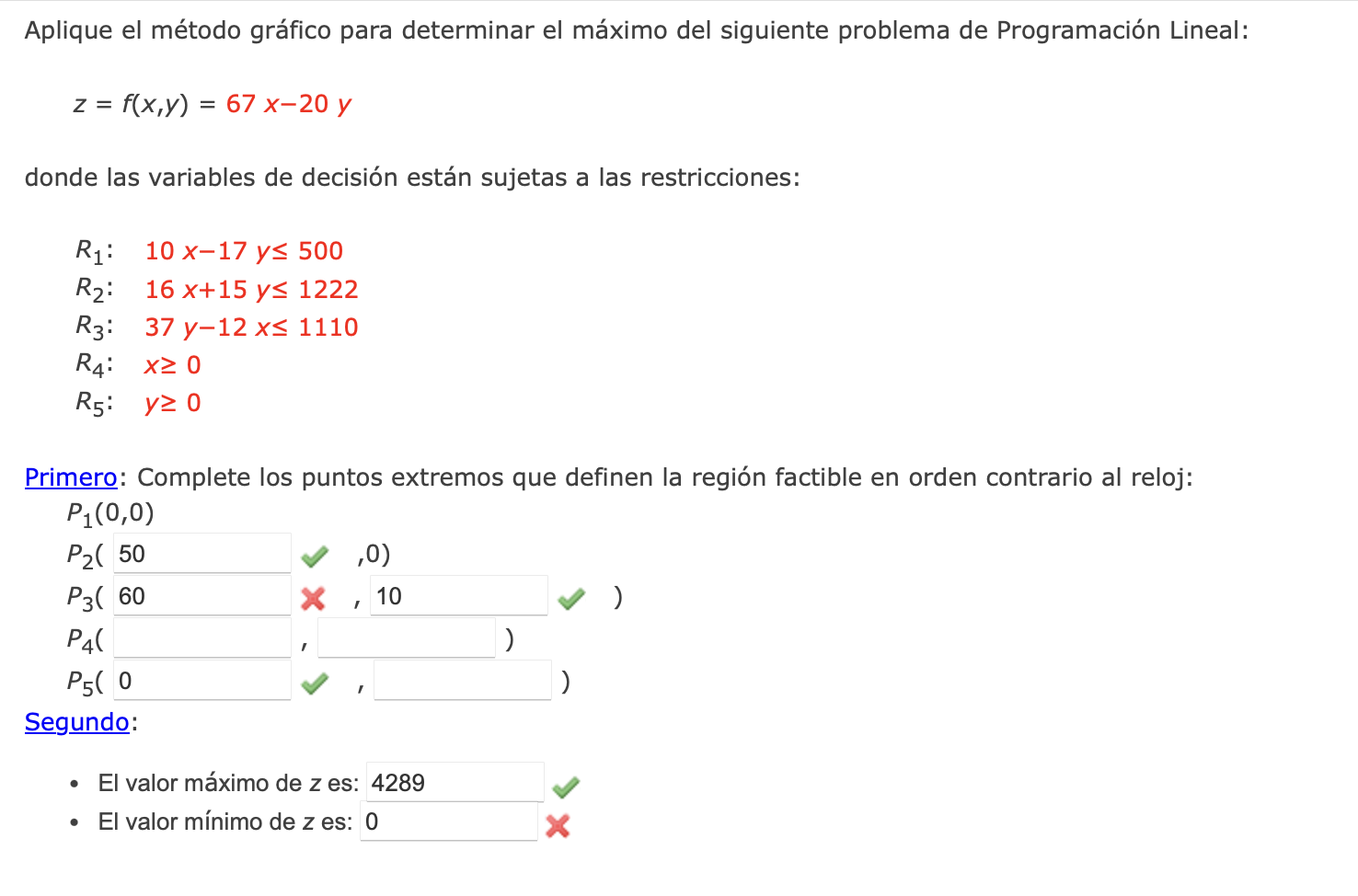Solved Aplique el método gráfico para determinar el máximo | Chegg.com