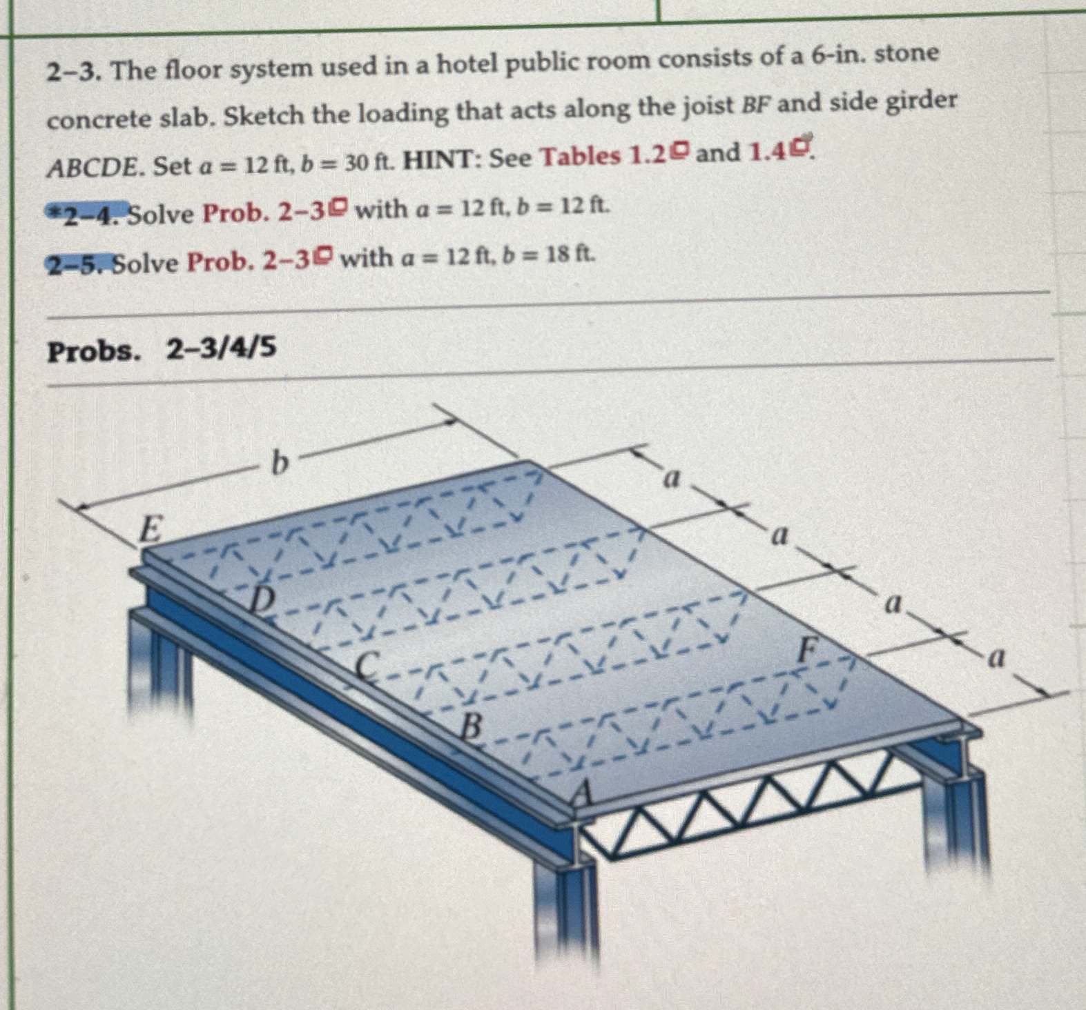 2-3. ﻿The floor system used in a hotel public room | Chegg.com