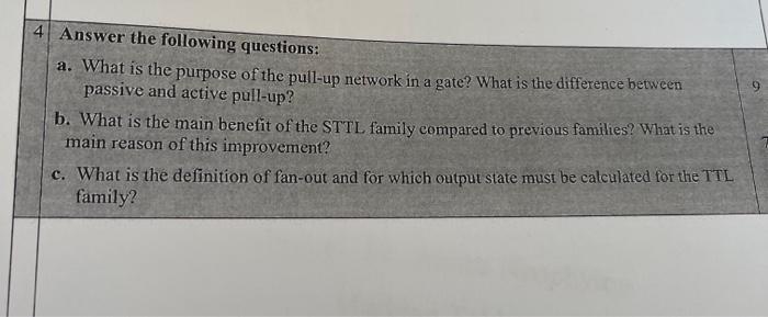 Solved 4 Answer The Following Questions A What Is The
