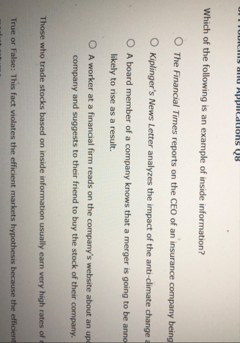 Solved Which of the following is an example of inside | Chegg.com