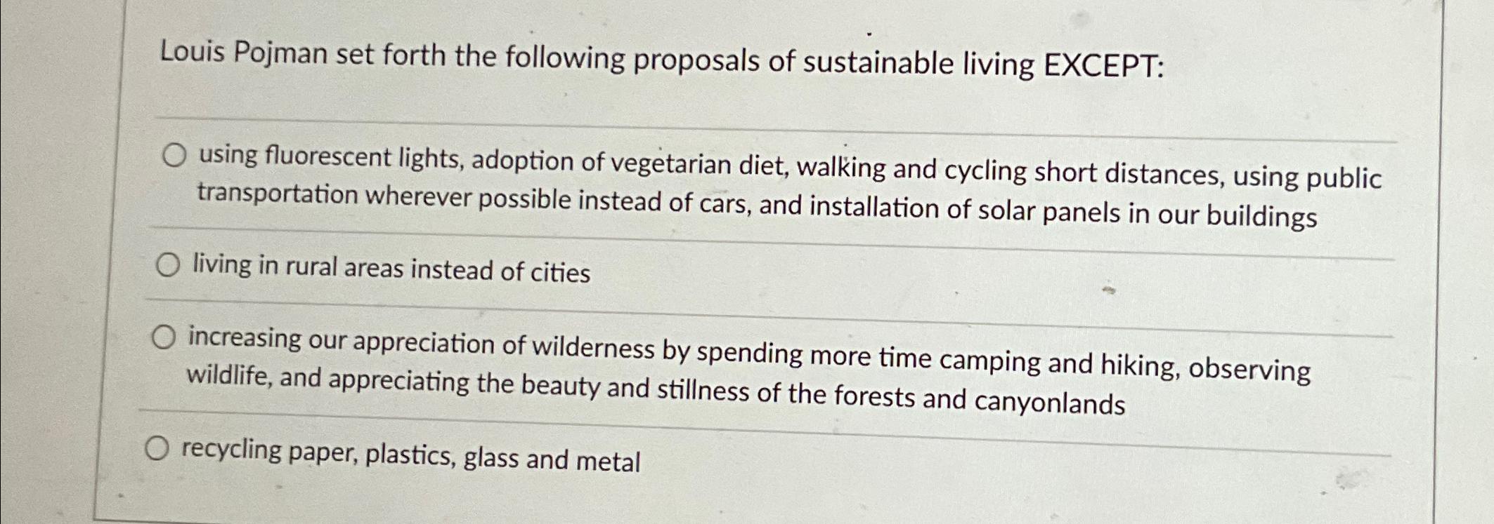 Solved Louis Pojman set forth the following proposals of | Chegg.com
