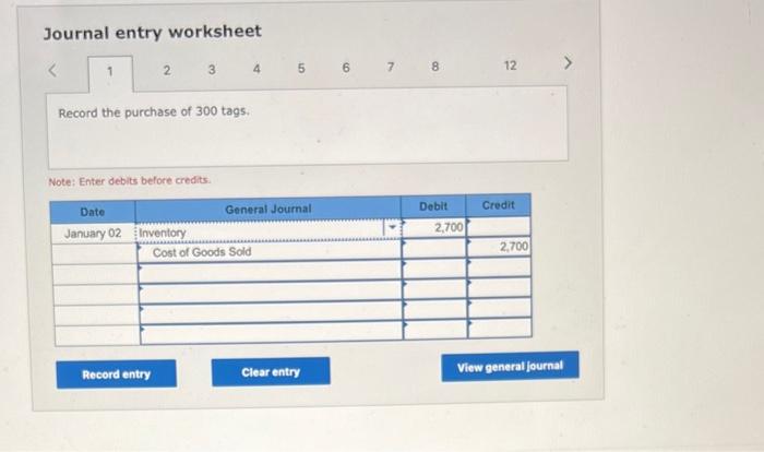 Solved Required information E7-12 (Static) Using FIFO for | Chegg.com