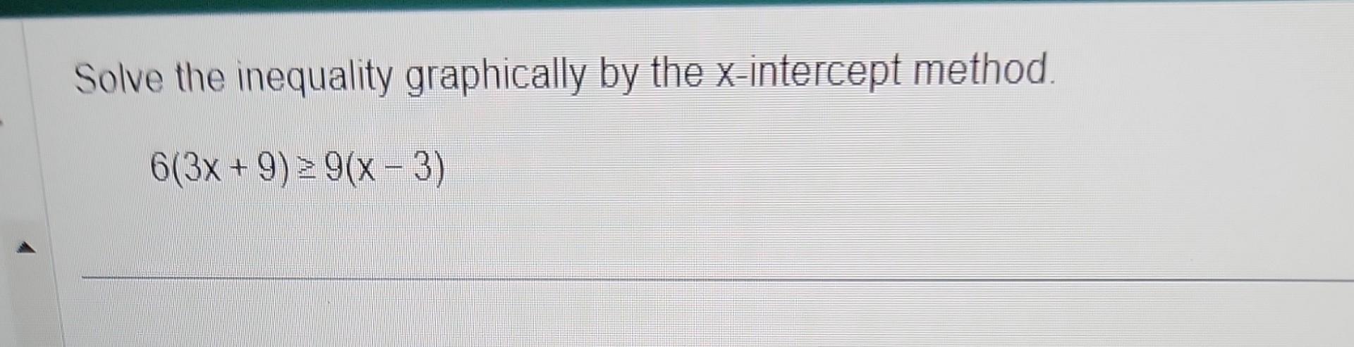 Solved Solve the inequality graphically by the x-intercept | Chegg.com