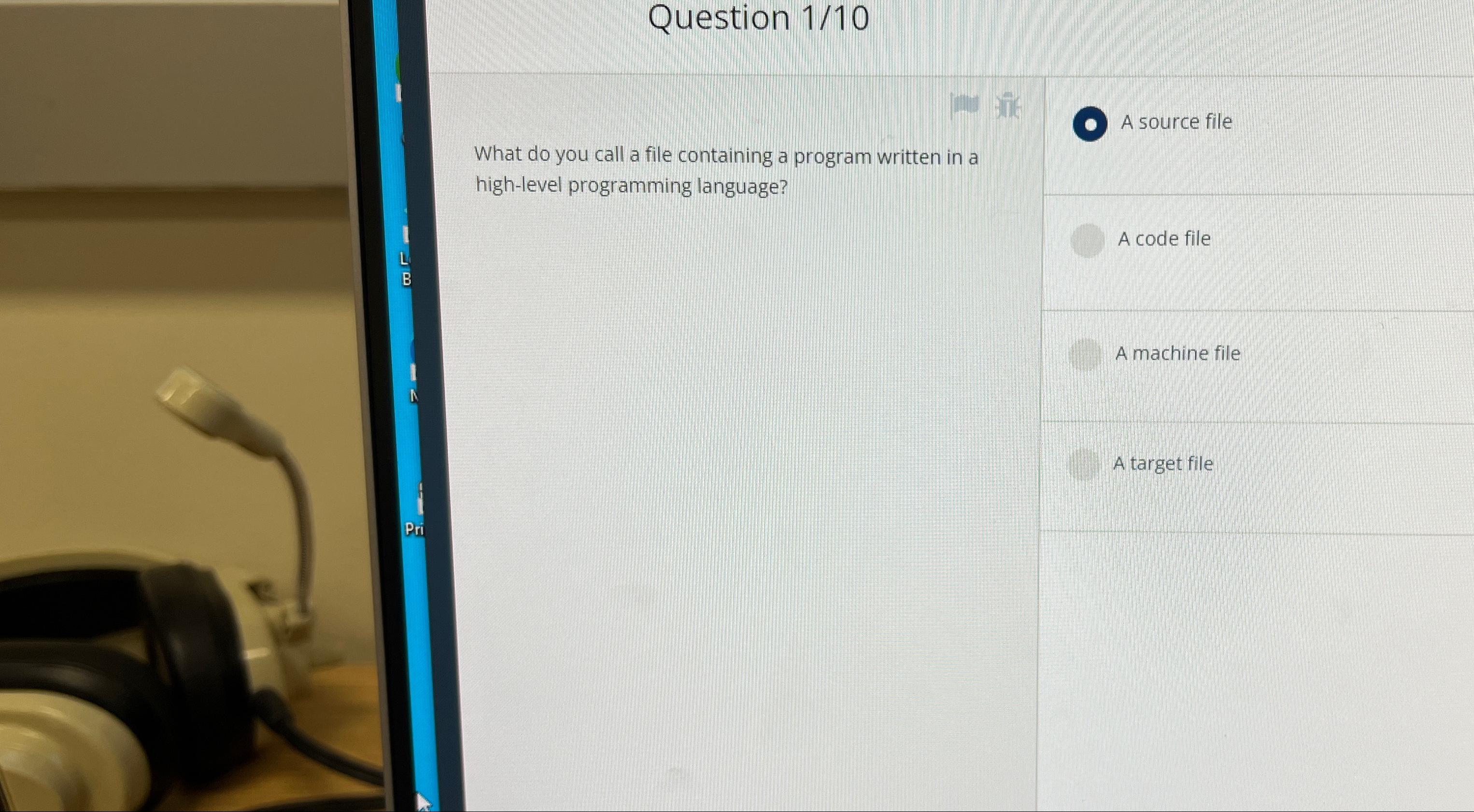 Solved Question 1/10What do you call a file containing a | Chegg.com