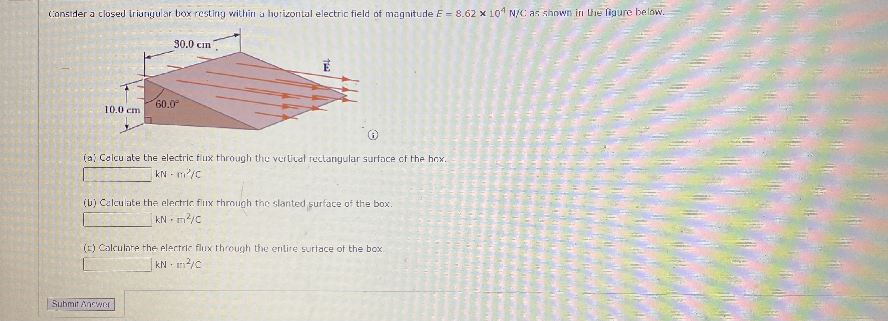 Solved Consider a closed triangular box resting within a | Chegg.com