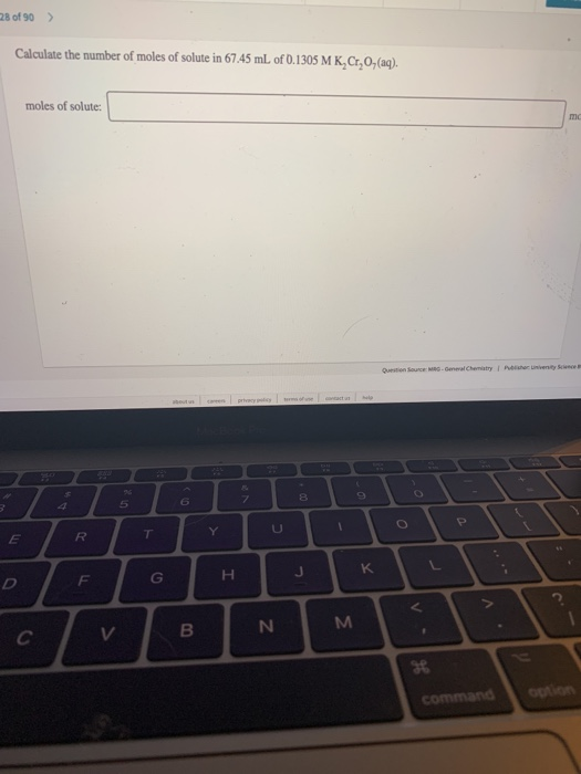 Solved 28 of 90 > Calculate the number of moles of solute in | Chegg.com