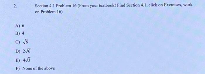 2. Section 4.1 Problem 16 (From your textbook! Find | Chegg.com