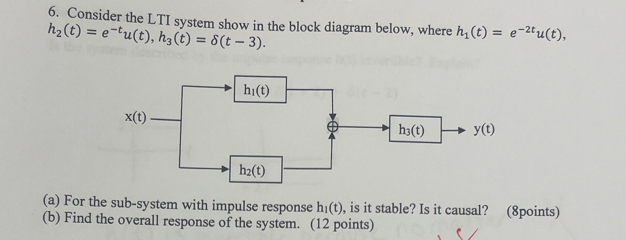 Solved Consider the LTI system show in the block diagram | Chegg.com