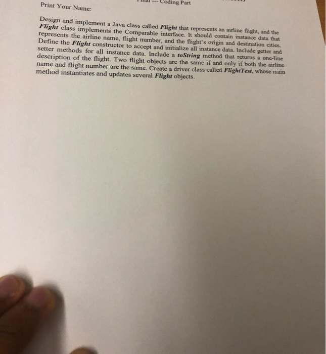 Solved - Coding Part Print Your Name: Design and implement a | Chegg.com