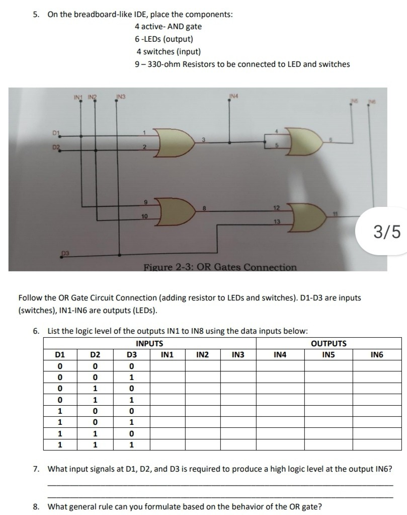 Solved 4 active- AND gate 8-LEDs (output) 4 switches (input) | Chegg.com
